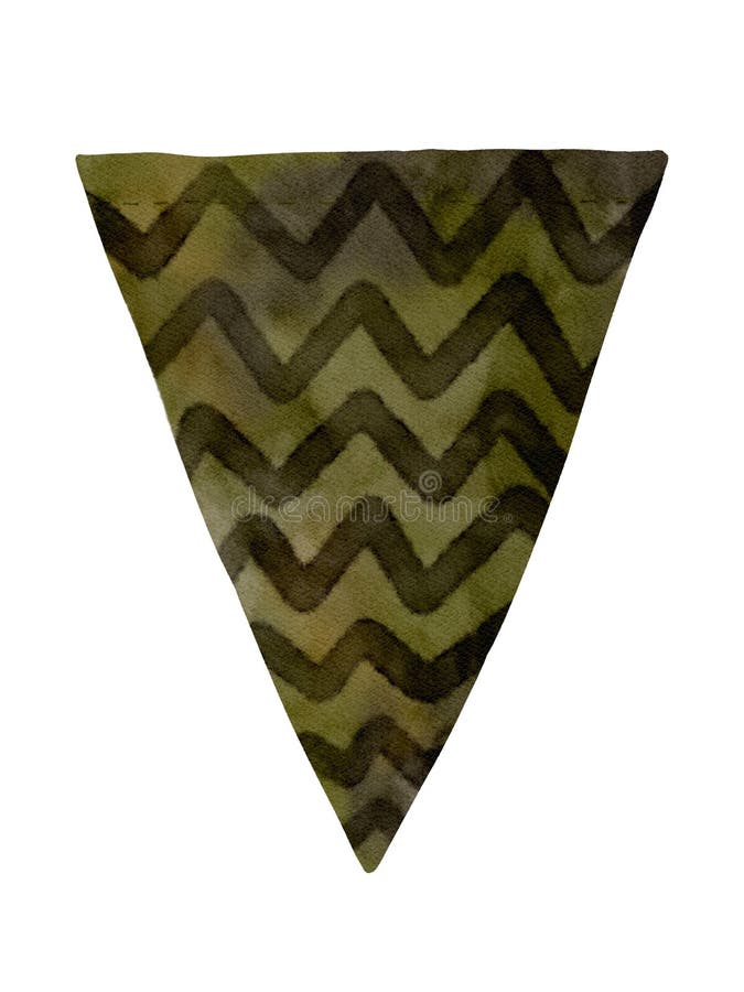 An Abstract Green Zigzag Pattern Triangle Art Piece that Radiates ...