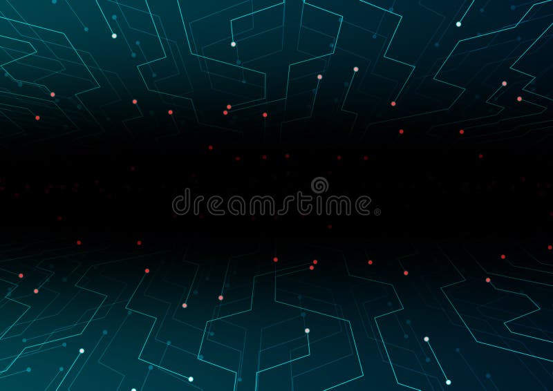 Abstract Greenish Blue Background. Hi Tech Illustration. Horizontal 3d ...