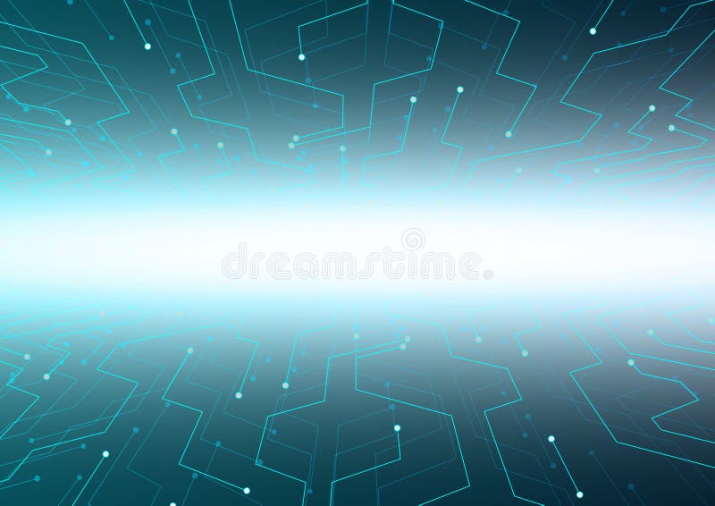 Abstract Greenish Blue Background. Hi Tech Illustration. Horizontal 3d ...