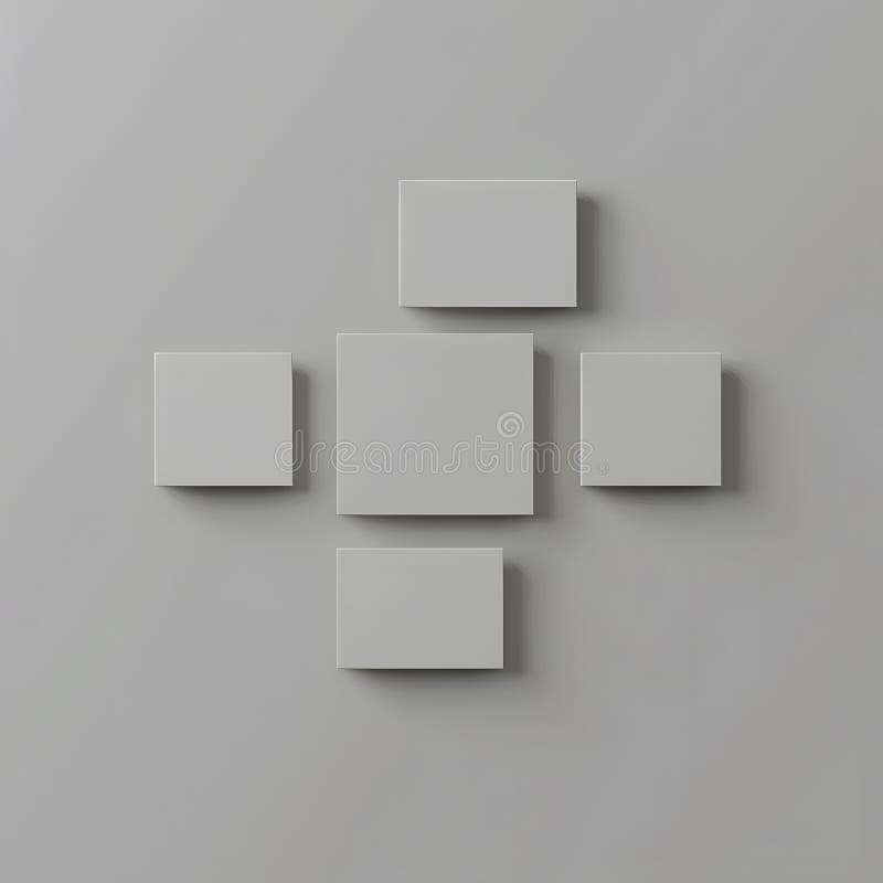 Abstract Grey Background with Four Squares Stock Illustration ...