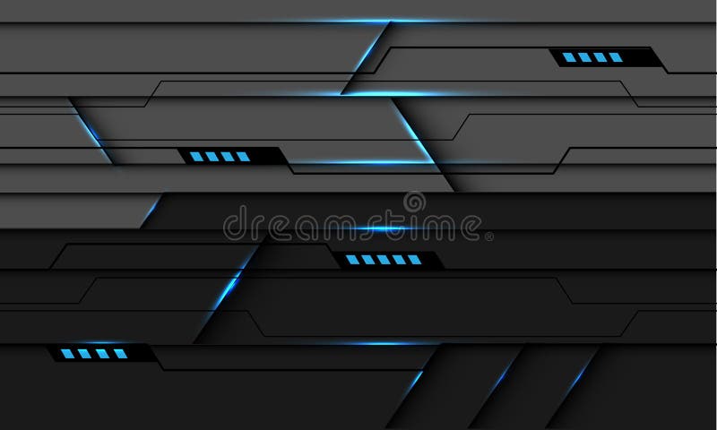 Abstract Grey Black Line Cyber Blue Light Power Geometric Technology ...