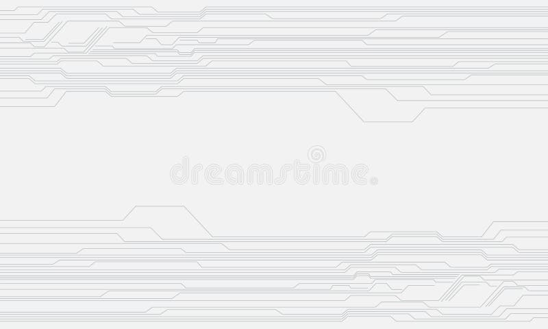 Abstract Grey Circuit Line Cyber Pattern on White with Blank Space ...
