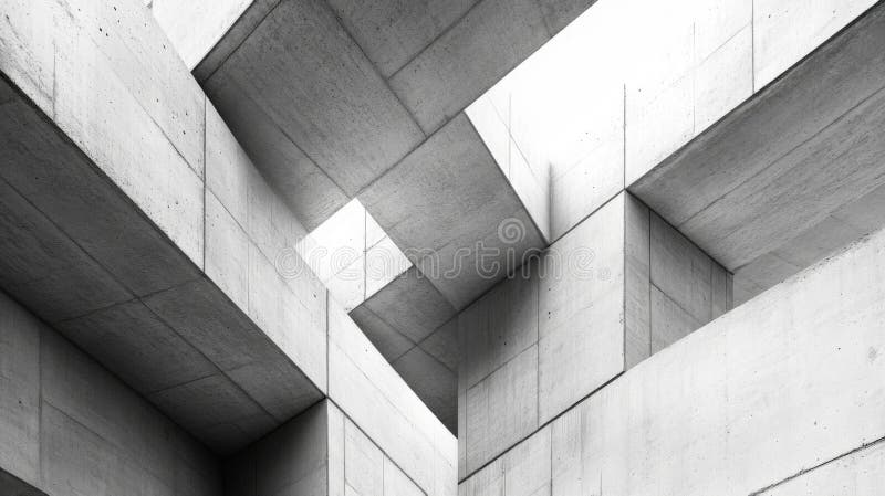 Abstract Grey Concrete Architecture Interior Stock Illustration ...