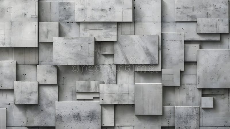 Abstract Grey Concrete Wall with Squares Stock Illustration ...