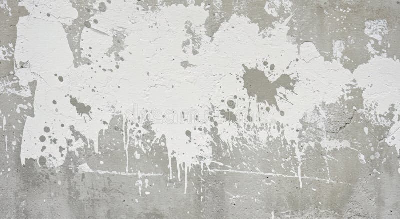 Abstract Grey Concrete Wall Texture with White Paint Splashes Drips ...