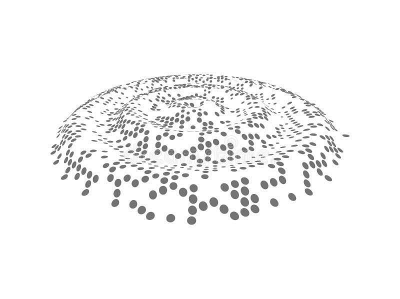 Grey Digital Wave Ripple Effect Vector Illustration. Stock Illustration ...