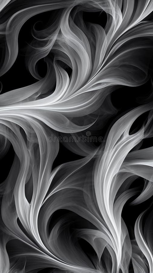 Abstract Grey Fire Design in Black Ai Generated Stock Illustration ...