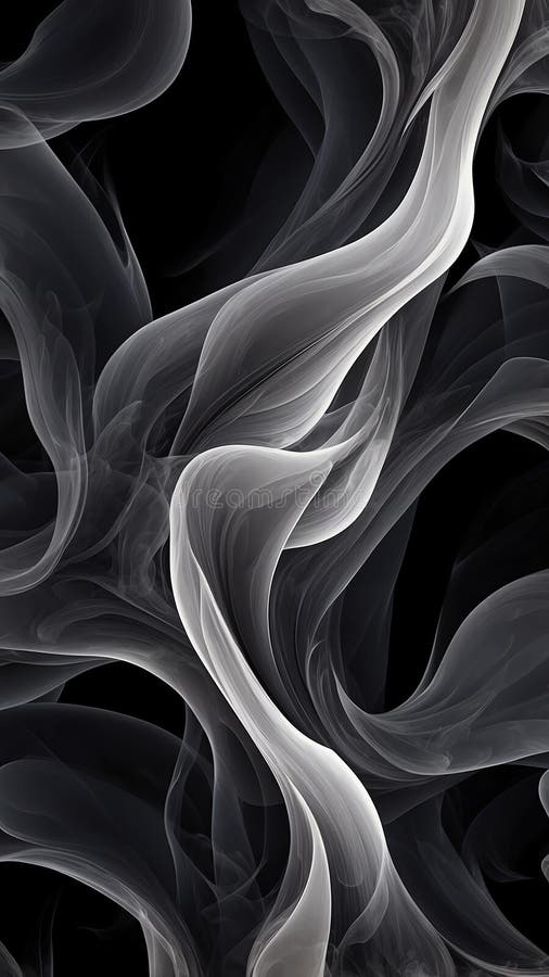 Abstract Grey Fire Design in Black Ai Generated Stock Illustration ...