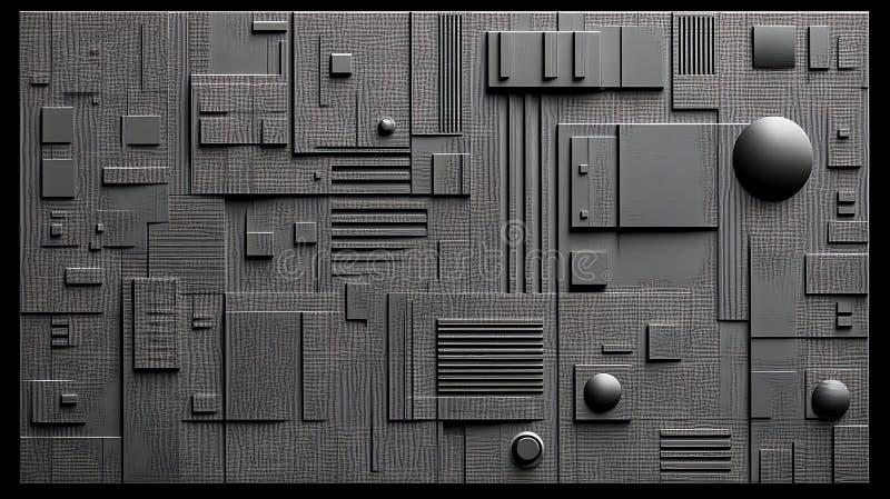 Abstract Grey Geometric Panel Design with Textured Surface Stock ...