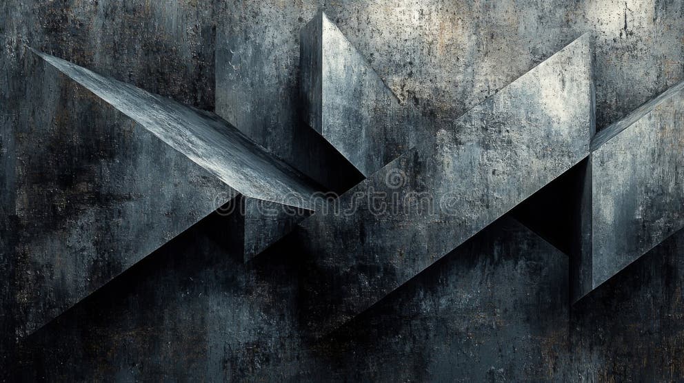 Abstract Grey Geometric Shapes 3D Render Stock Illustration ...