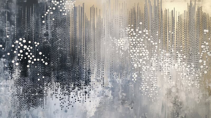 Abstract Grey Gold Black and White Vertical Lines Texture Painting ...