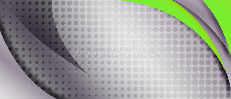 Abstract Grey and Green Tech Wavy Banner Design Stock Illustration ...
