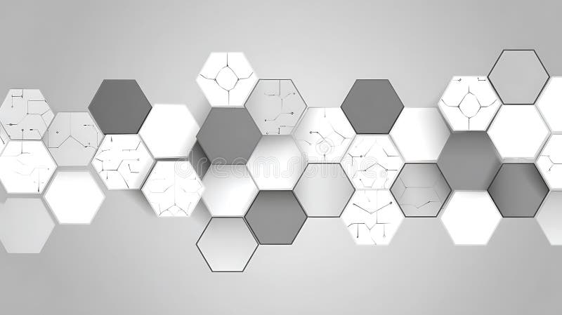 Abstract Grey Hexagon Geometric Pattern Background Stock Illustration ...