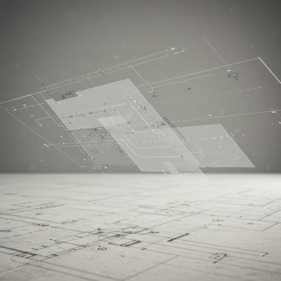 Abstract Grey Holographic Blueprint Architecture Model Stock ...