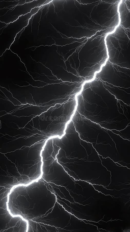 Abstract Grey Lightning Design in Black Ai Generated Stock Illustration ...