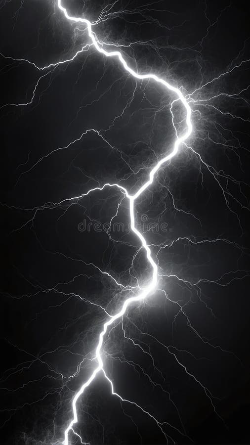 Abstract Grey Lightning Design in Black Ai Generated Stock Illustration ...
