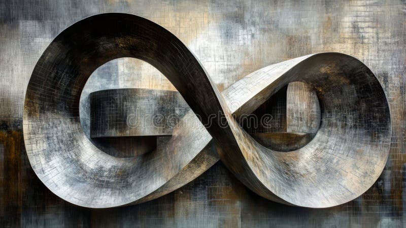 Abstract Grey Metal Infinity Symbol Sculpture Stock Image - Image of ...