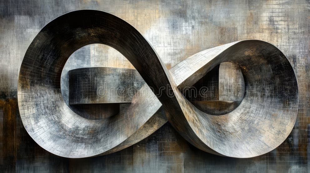 Abstract Grey Metal Infinity Symbol Sculpture Stock Image - Image of ...