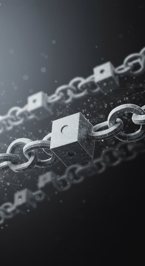 Abstract Grey Metallic Chain Links 3D Rendering Stock Illustration ...