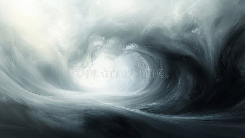 Abstract Grey Ocean Wave Digital Painting Stock Illustration ...