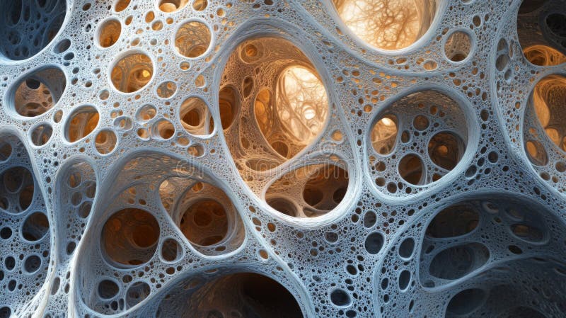 Abstract Grey and Orange Cellular Structure Stock Illustration ...