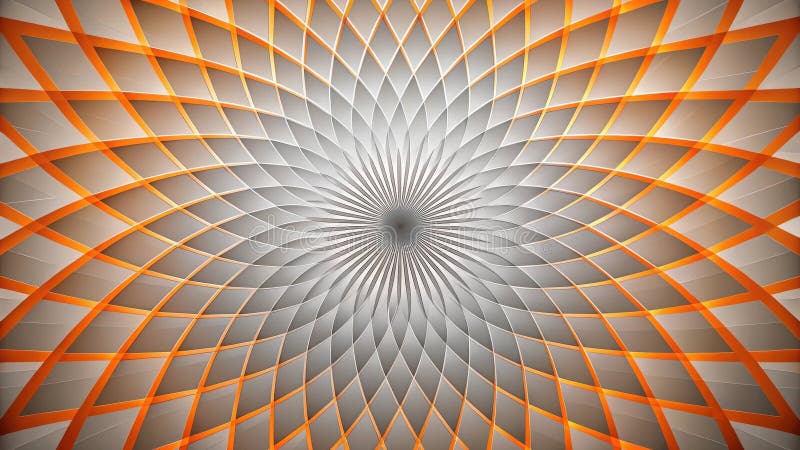 Abstract Grey and Orange Geometric Radial Design, a Mesmerizing Visual ...