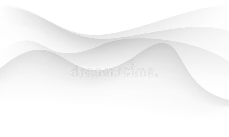 Abstract Grey Paper Cut Curve Wave Shadow Vector Stock Illustration ...
