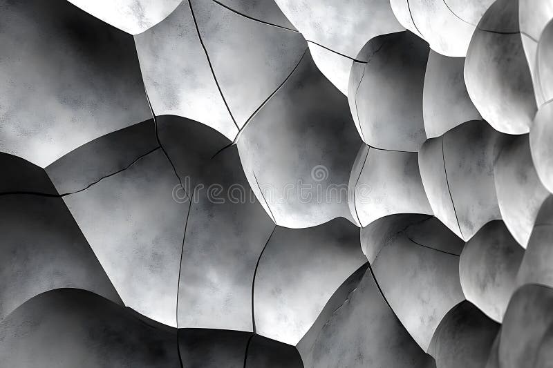 Abstract Grey Scale Background Featuring Geometric Shapes and Cracks ...
