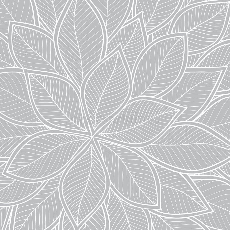 Abstract Grey Seamless Pattern with Leaves. Vector Stock Vector ...