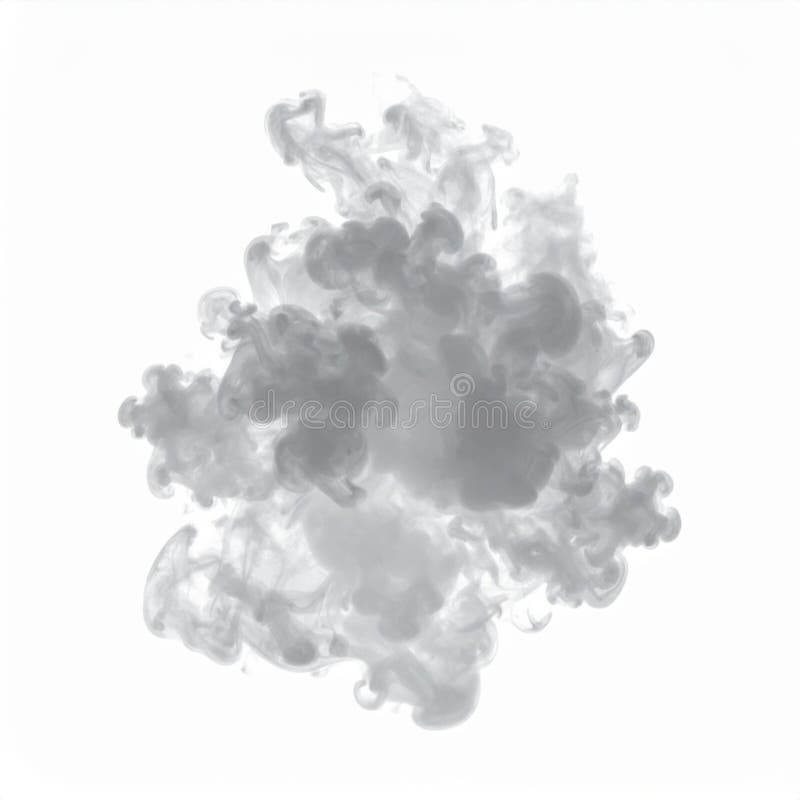 Abstract Grey Smoke Cloud on White Background Stock Illustration ...