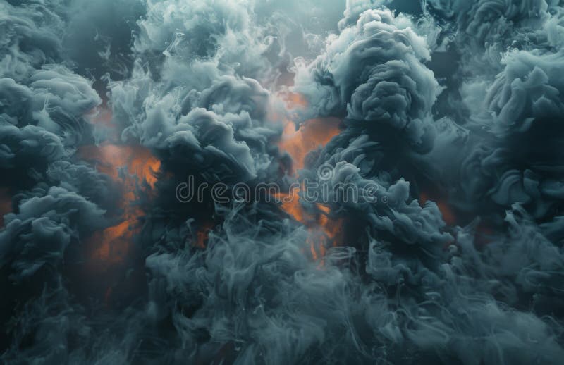 Abstract Grey Smoke Pattern with Orange Background Stock Photo - Image ...