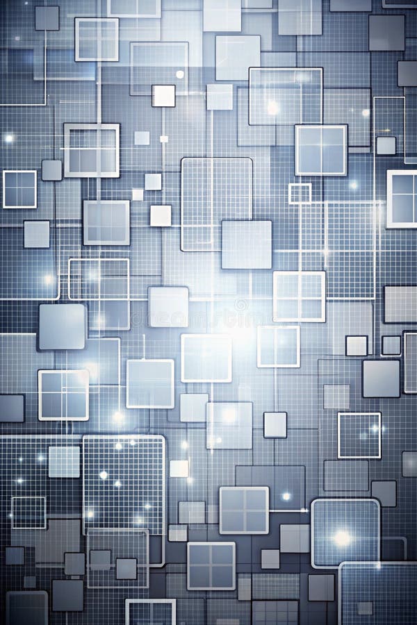 Abstract Grey Squares Tech Pattern Background for Futuristic and ...