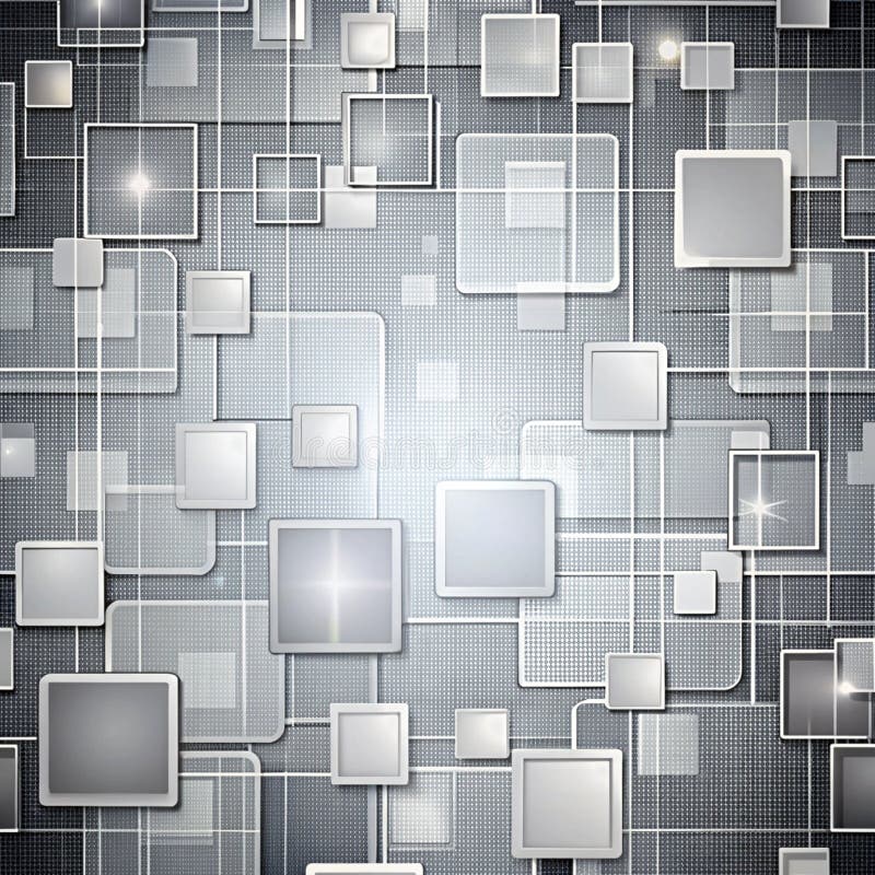 Abstract Grey Squares Tech Pattern Background for Futuristic and ...