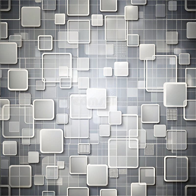 Abstract Grey Squares Tech Pattern Background for Futuristic and ...