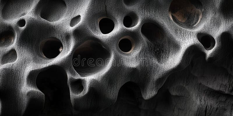 Abstract Grey Stone Texture Background Holes Deep Shadows Natural Rock ...