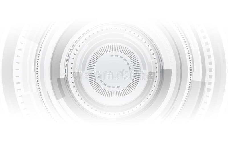 Abstract Grey Technology Circles on White Color Background Stock ...