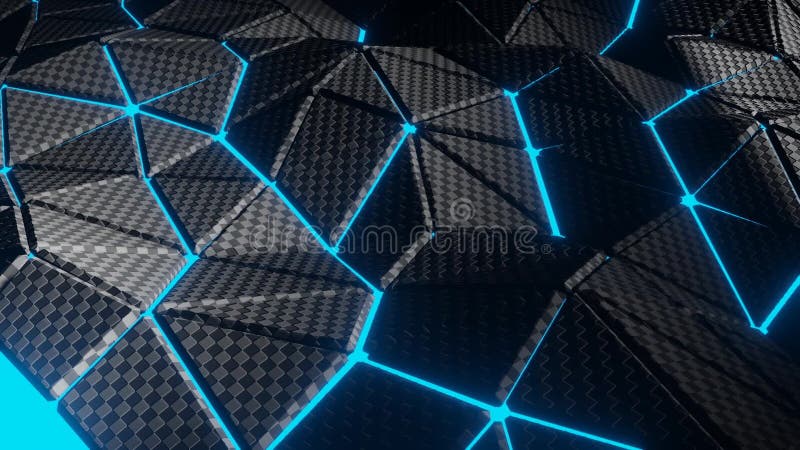Abstract Grey Triangle Checkered Pattern 3D Wave on Blue Light Blur ...