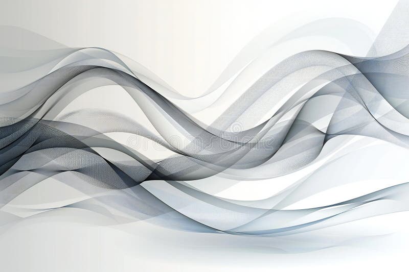 Abstract Grey Wave Line Background on White Color, Simple Design, High ...