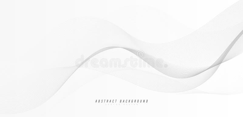 Abstract Grey Wave Lines on White Background. Modern Transparent ...