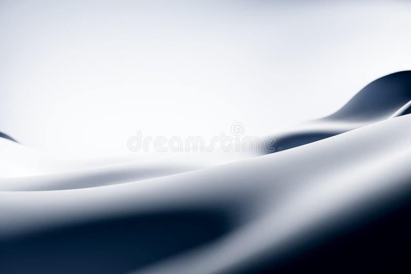Abstract Grey Wave Pattern Digital Background with Smooth Curves. 3D ...