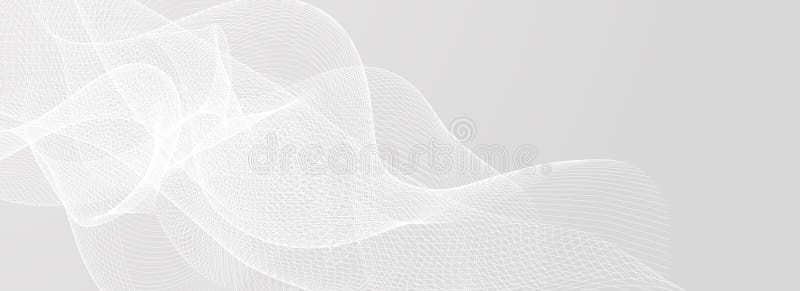 Abstract Grey Wavy Lines Pattern. Silver Flowing Waves Background ...