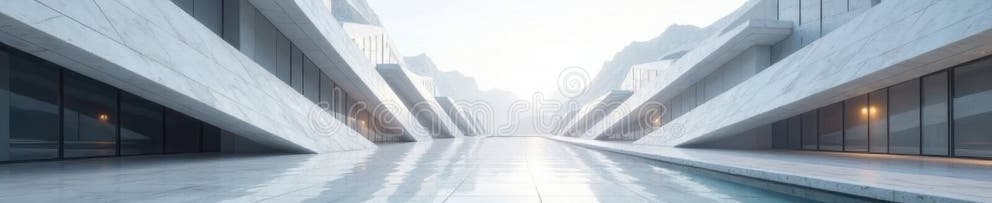 Abstract Grey White Architectural Lines Sharp Angles High-tech Feel ...