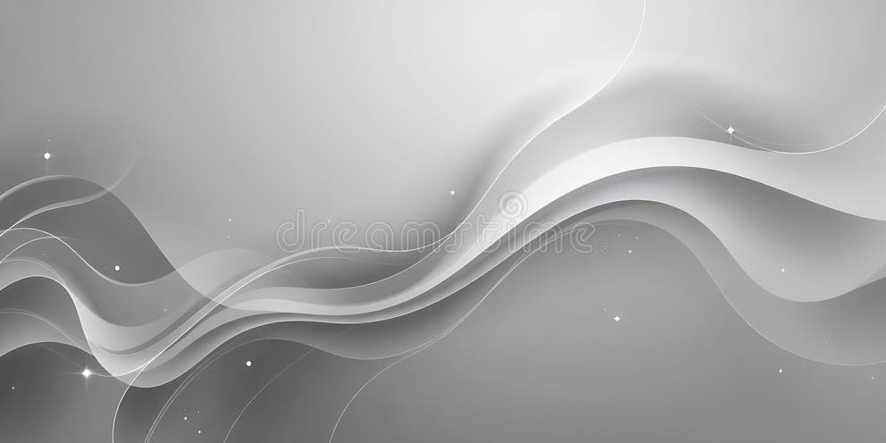 Abstract Grey and White Background with Flowing Lines and Subtle Light ...