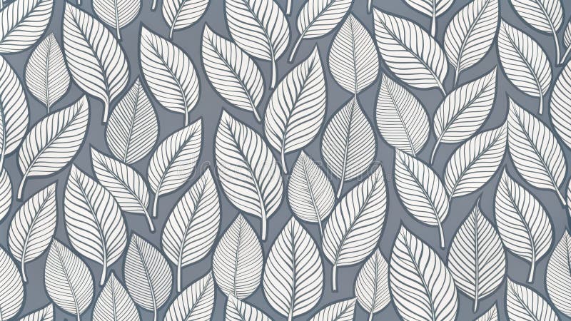 Abstract Grey and White Leaf Pattern, Seamless, Geometric, Nature ...