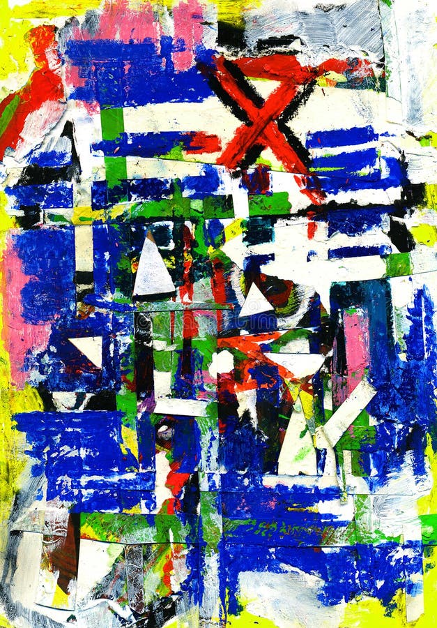 Art and Collage Paint and Abstract and Color Stock Illustration ...