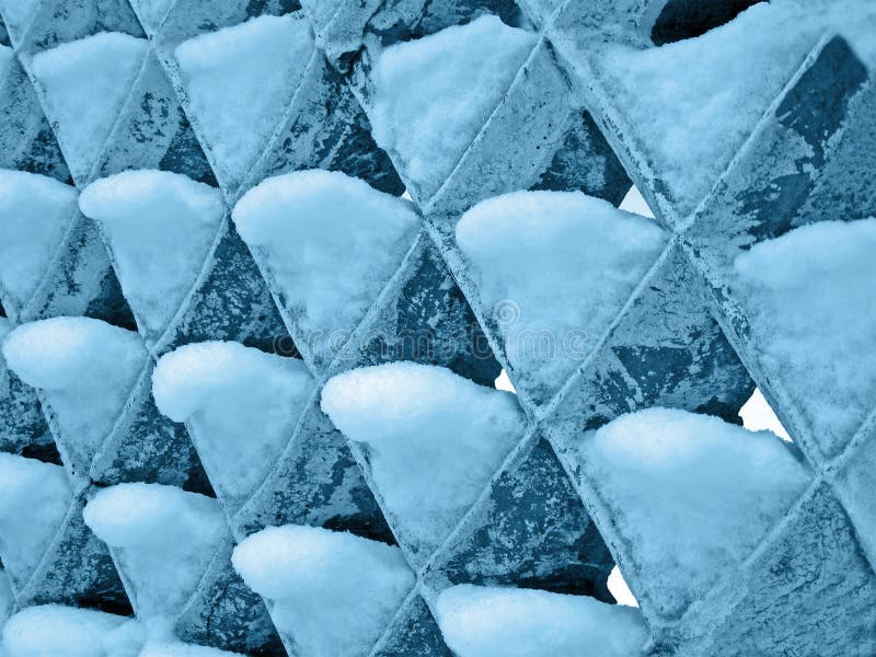 Abstract Grid Construction Under Snow, Winter Details, Stock Photo ...