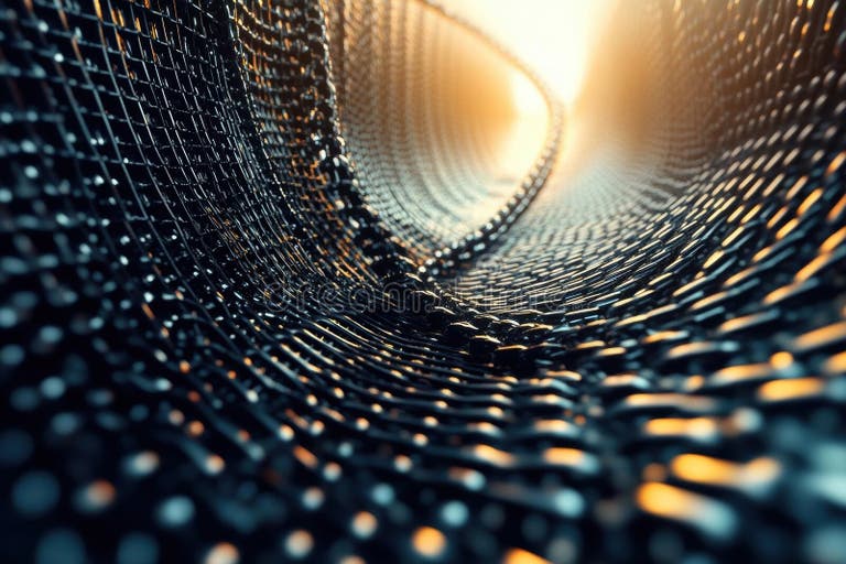 Abstract Grid Creates Tunnel with Light Passing, Design and ...