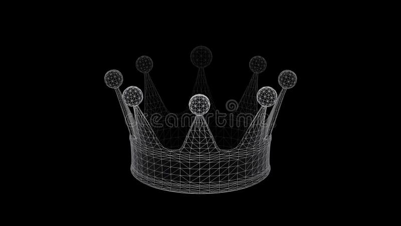 Abstract Grid of Crown Rotating on Black.3D Render Looped Animation ...