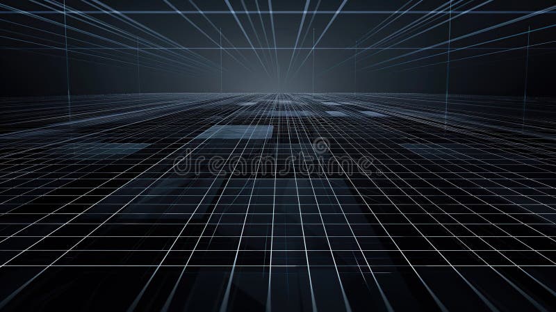 Abstract Grid: a Digital Landscape of Converging Lines Stock ...