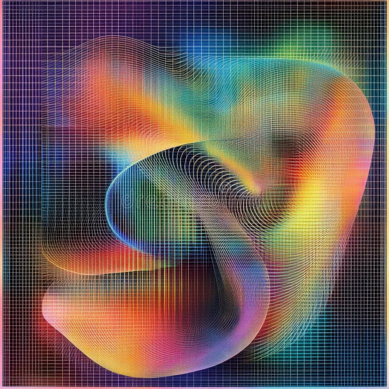 Abstract Grid Gradient with Dynamic Forms Stock Photo - Image of ...